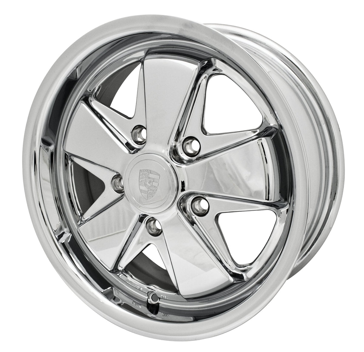 Set of Four Fuchs Style Chrome Wheel 15x5.5" for Porsche 911, 912, 914 ...