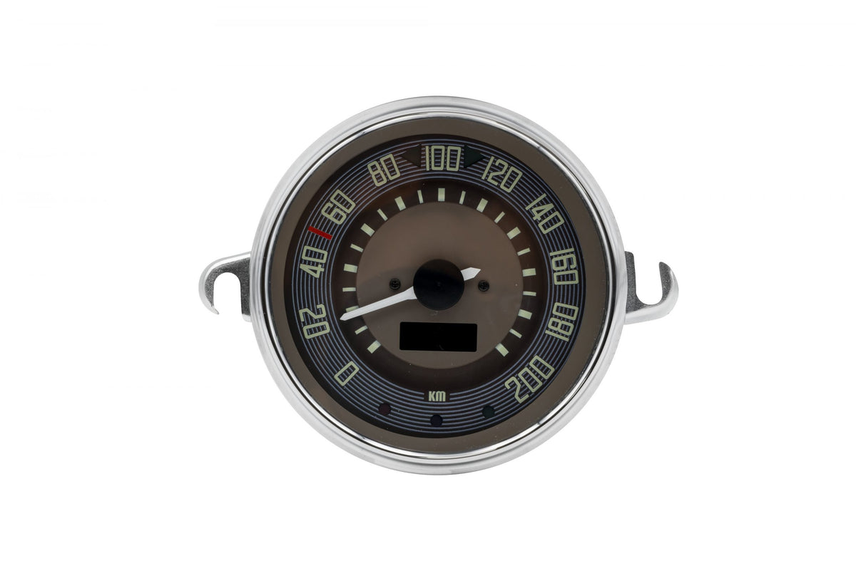 115mm 0-200KMH Brown Dial and Chrome Bezel Speedometer for Type 2 – PMB ...