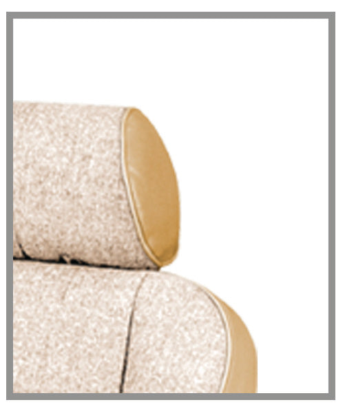 48" Rear Bench Seat with Adjustable Headrest Tan Vinyl / Tan Fabric ...