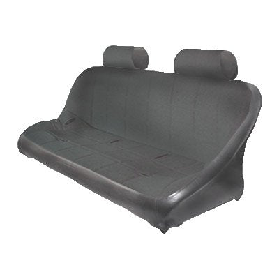 51" Rear Bench Seat with Adjustable Headrest Grey Vinyl / Grey Fabric ...