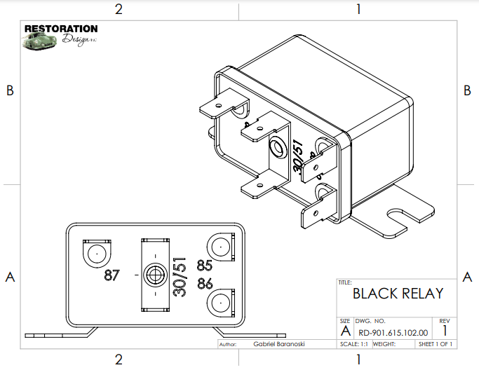 Black Relay W-592A for Porsche 911 – PMB Performance